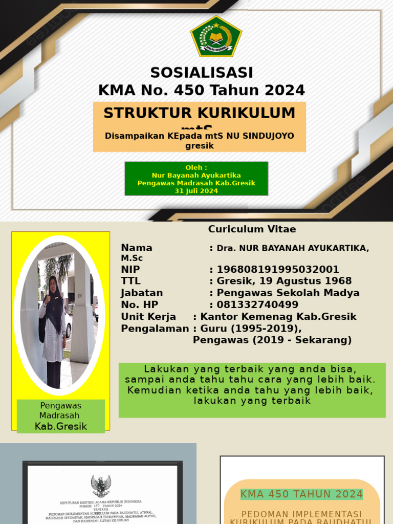 3-Struktur Kurikulum KMA 450 Tahun 2024 (MTS) | PDF