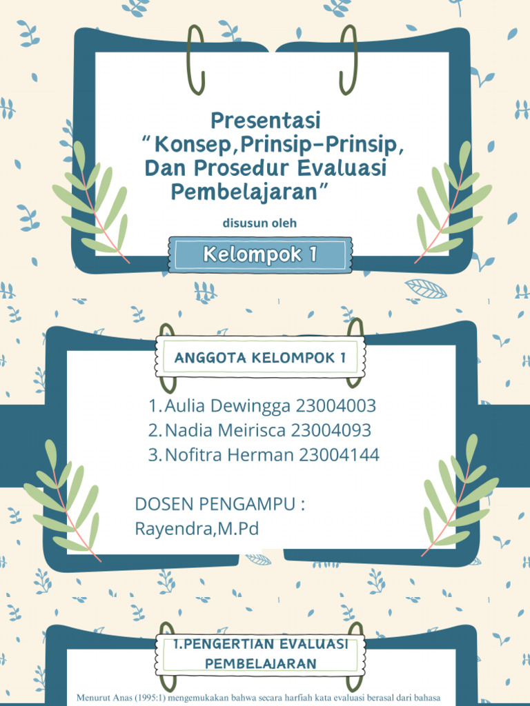 ppt kel.1 evaluasi pembelajaran | PDF