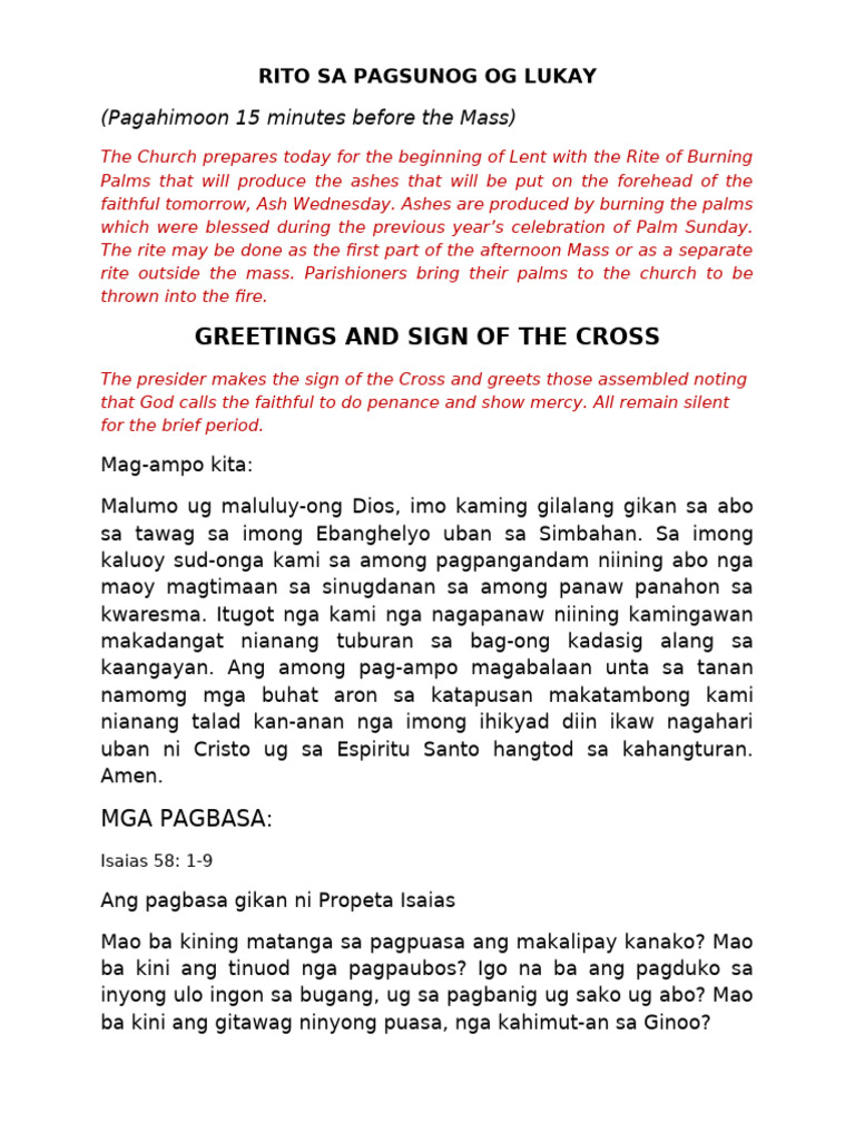 Rito Sa Pagsunog Og Lukay 2023 | PDF