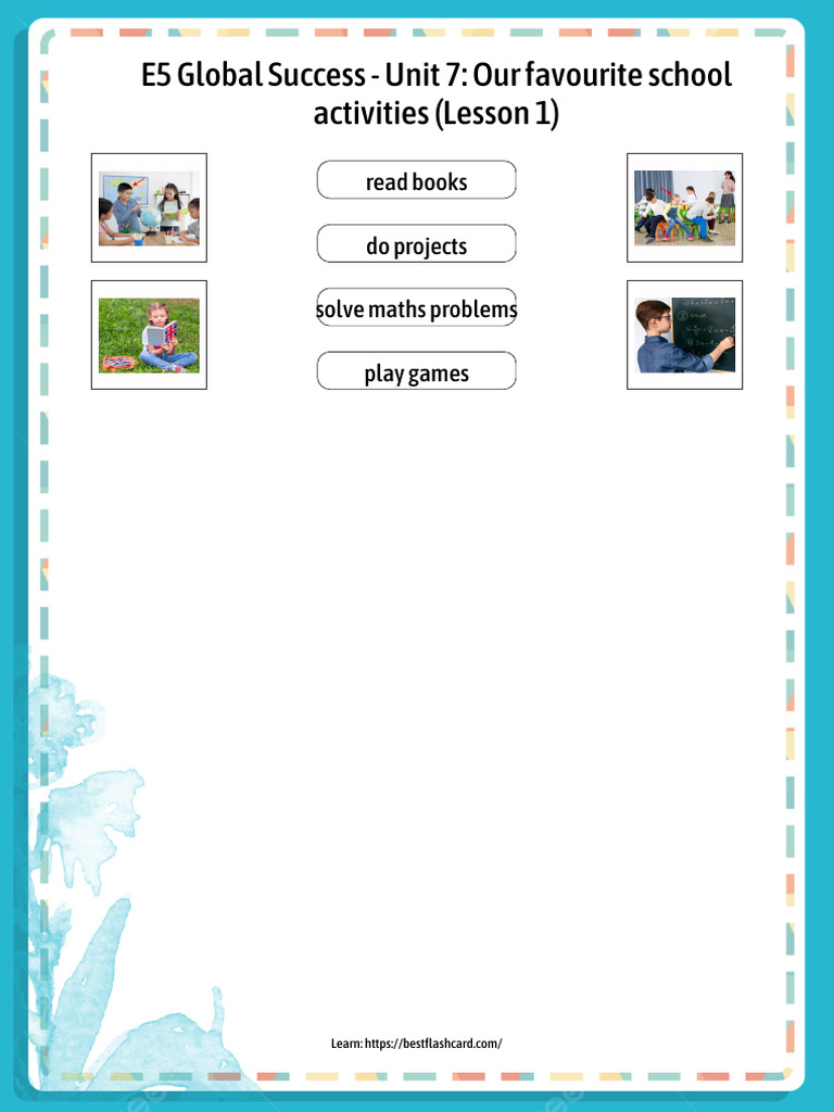 PDF 3 - E5 Global Success - Unit 7 - Our Favourite School Activities ...