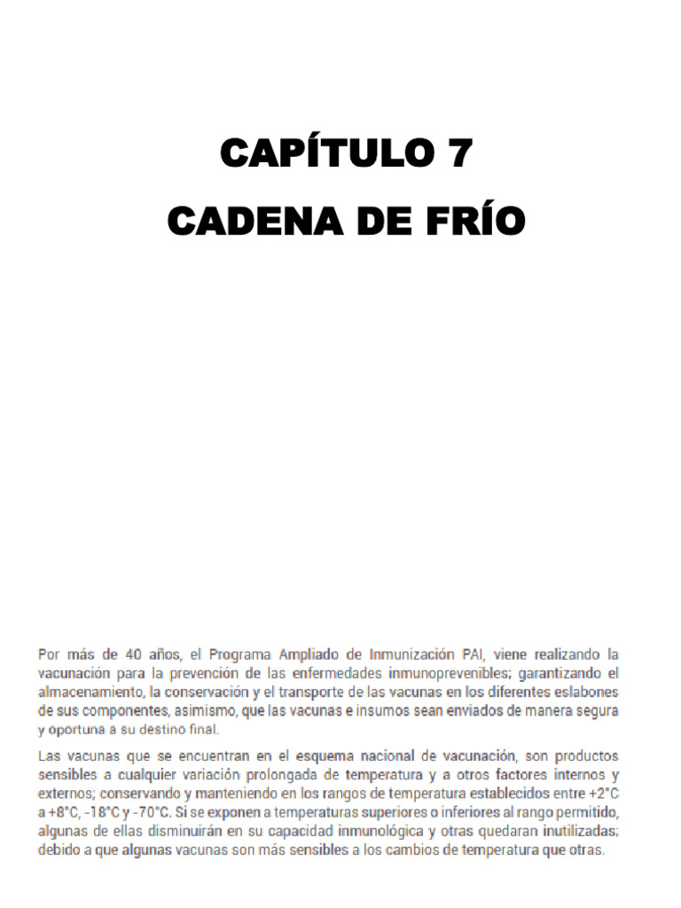 Capitulo 7 Cadena de Frio | PDF