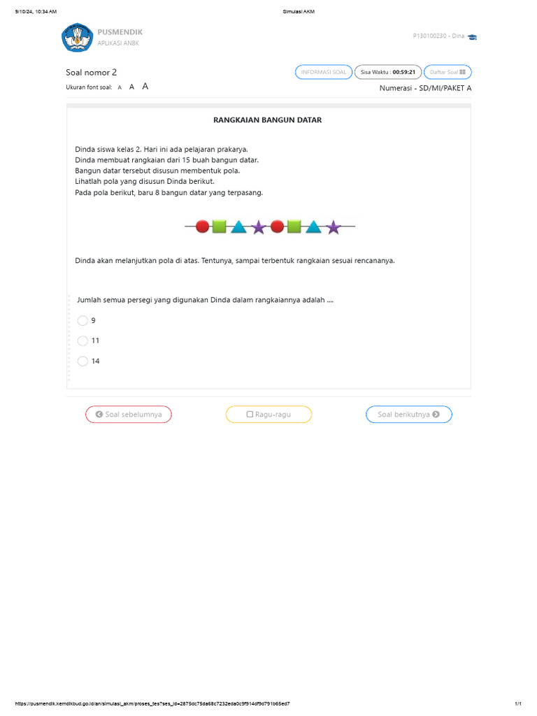 Soal Nomor: Pusmendik | PDF