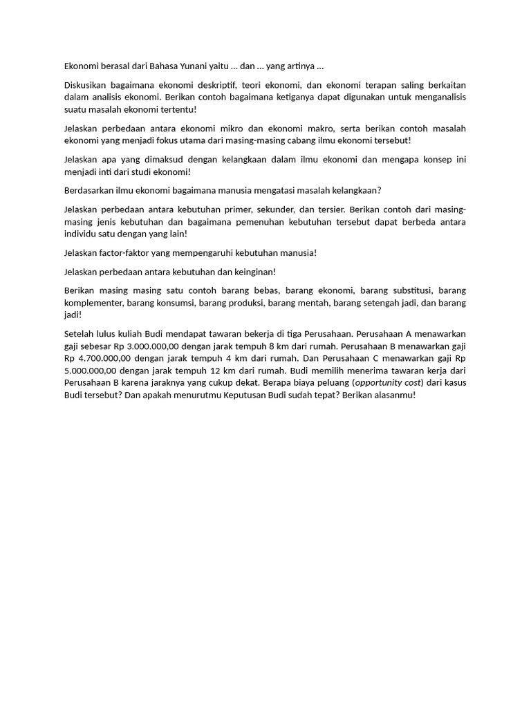 SOAL PHB EKO X 2024 | PDF