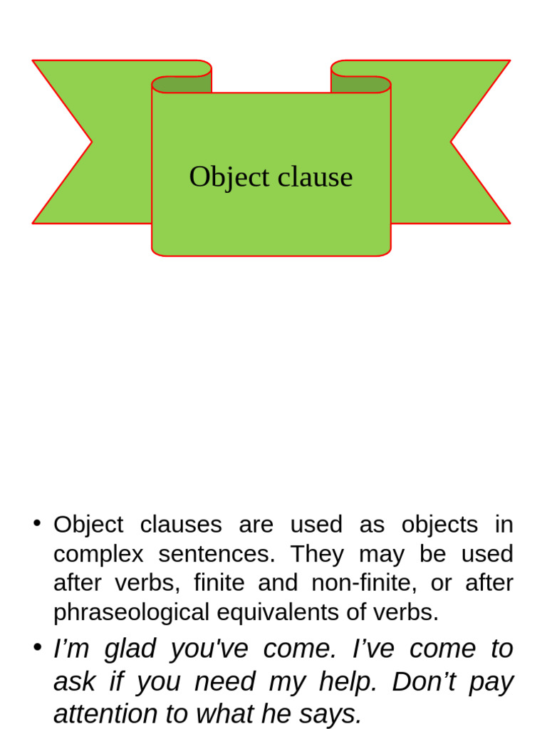 Object Clause | PDF