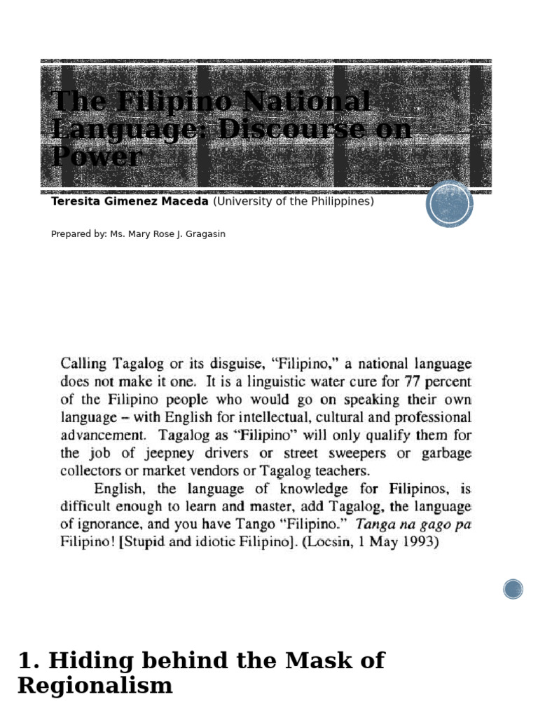 The Filipino National Language | PDF