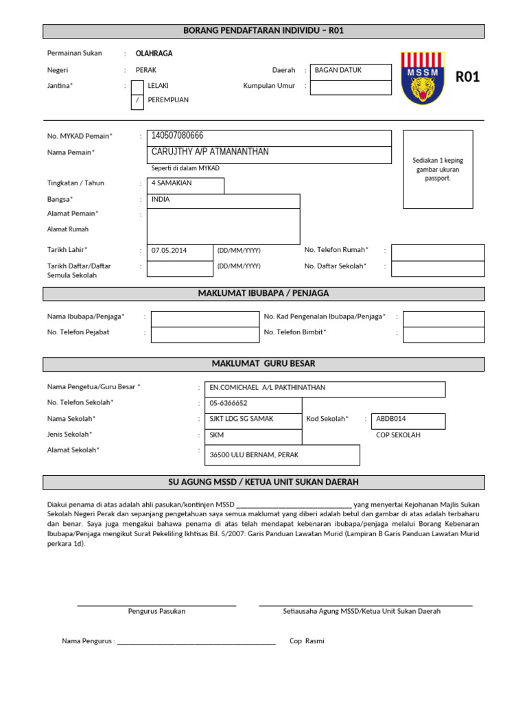 Borang R01 | PDF