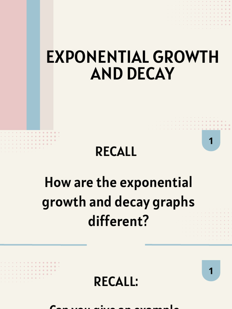 Exponential Growth and Decay | PDF