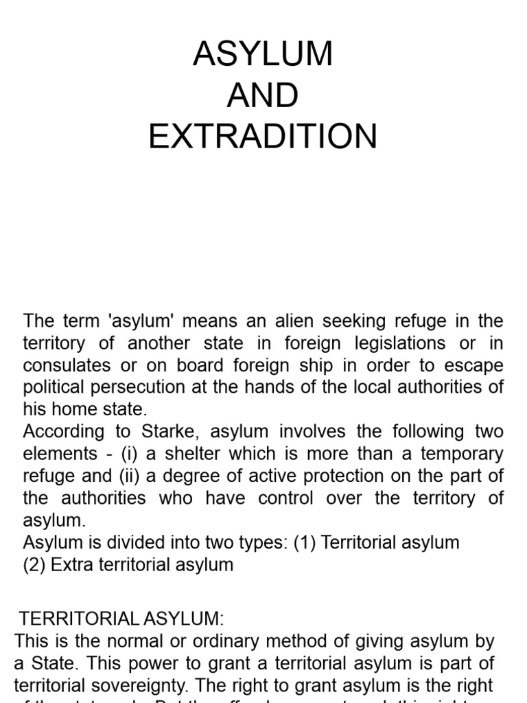 Asylum and Extradition | PDF