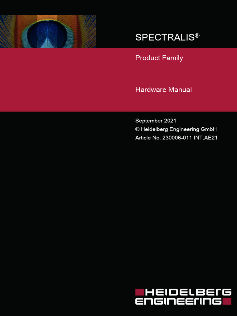 230006-011 - SPECTRALIS - Product Family Hardware Manual - EN | PDF