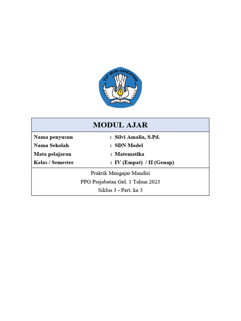 Modul pert 3 Kelas 4 FIXX | PDF