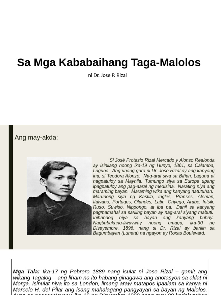 Sa Mga Kababaihang Taga-Malolos | PDF