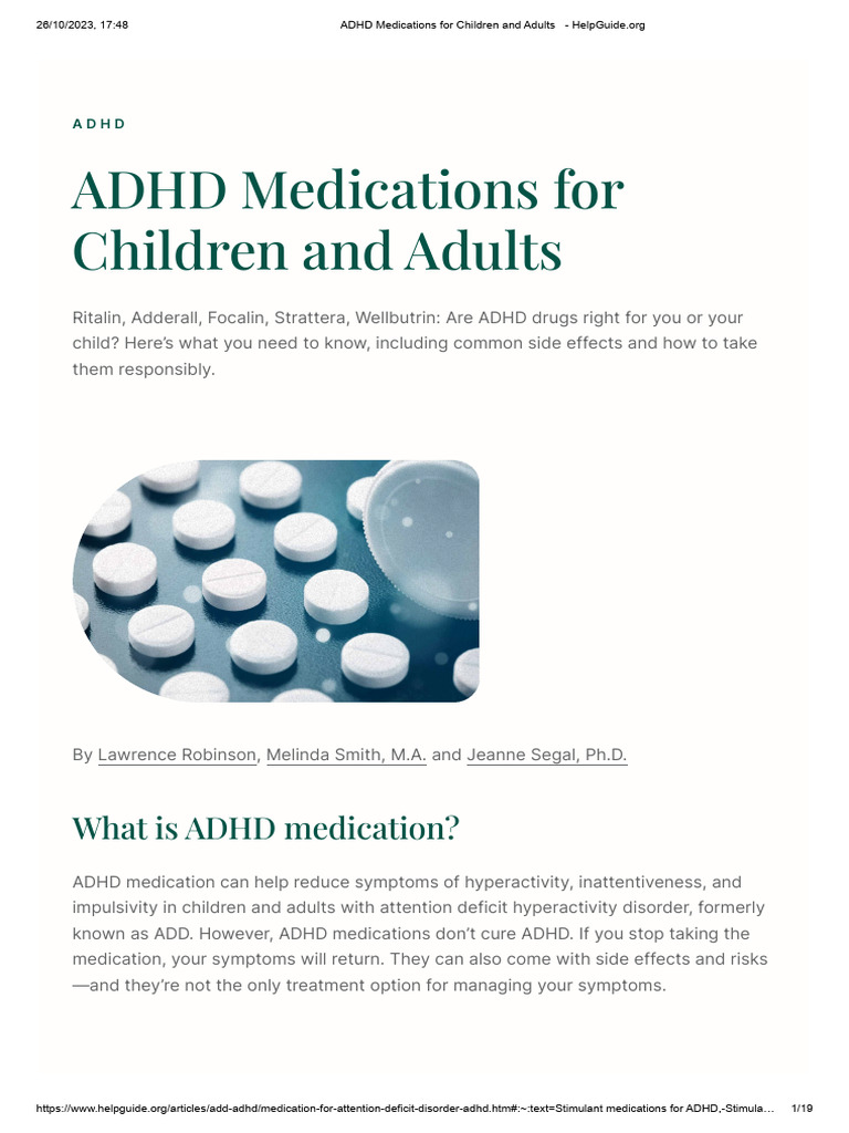 ADHD Medications For Children and Adults | PDF