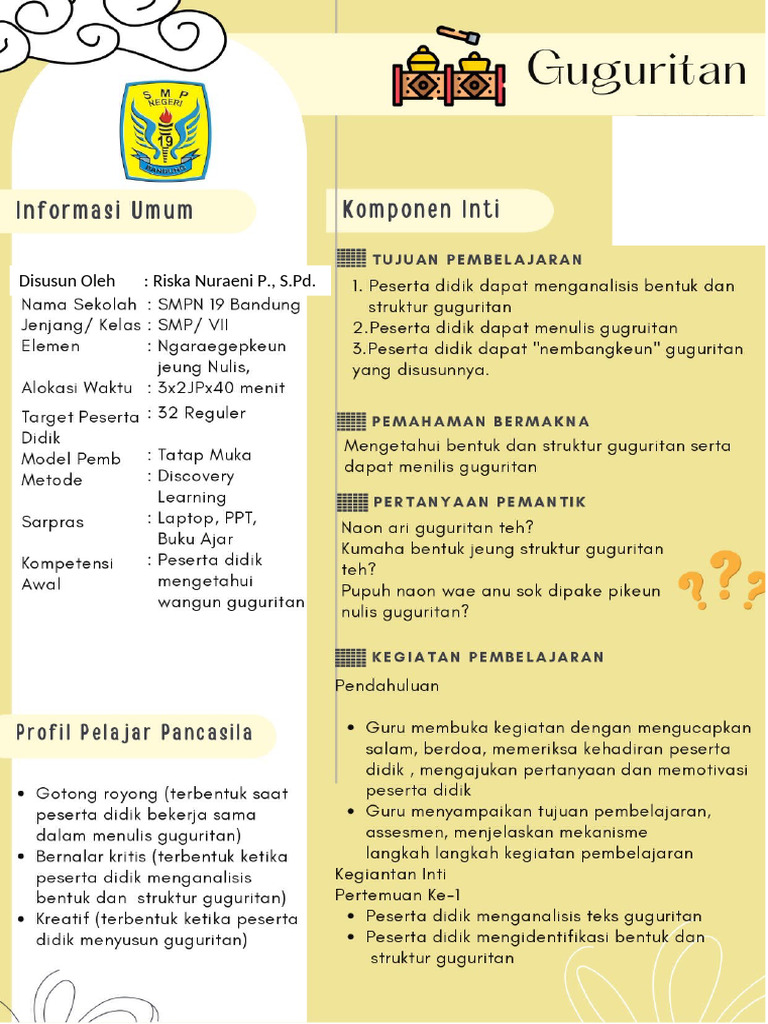 Modul Ajar Guguritan Kelas 8 | PDF