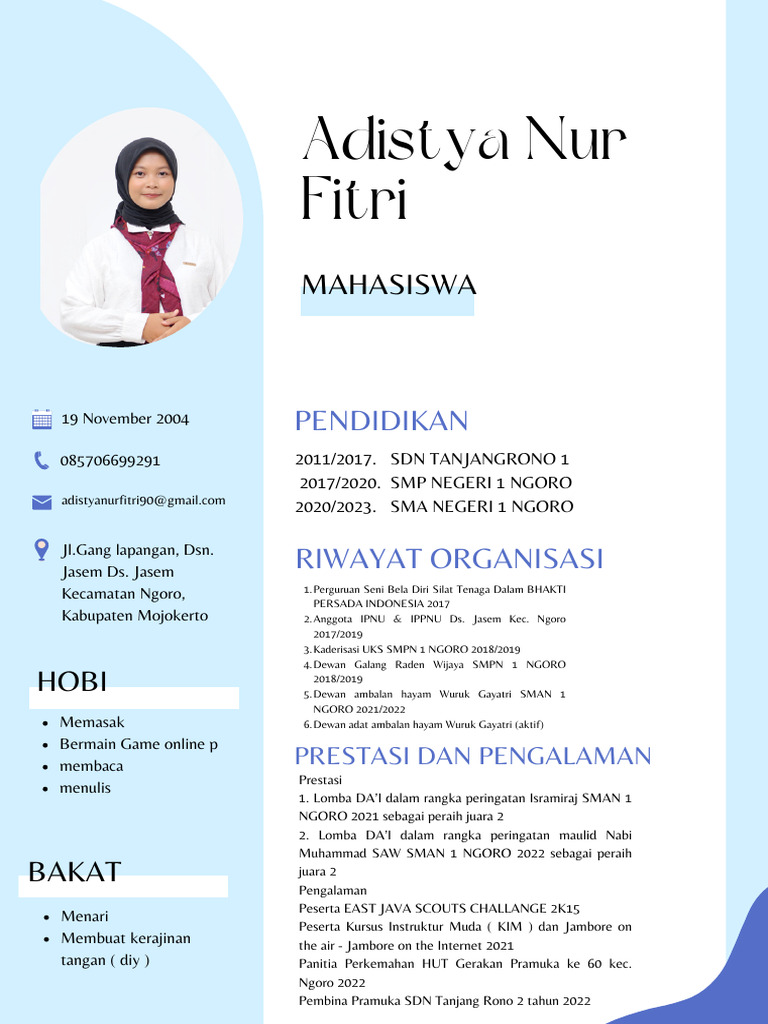 CV Adistyaaanf 1C | PDF