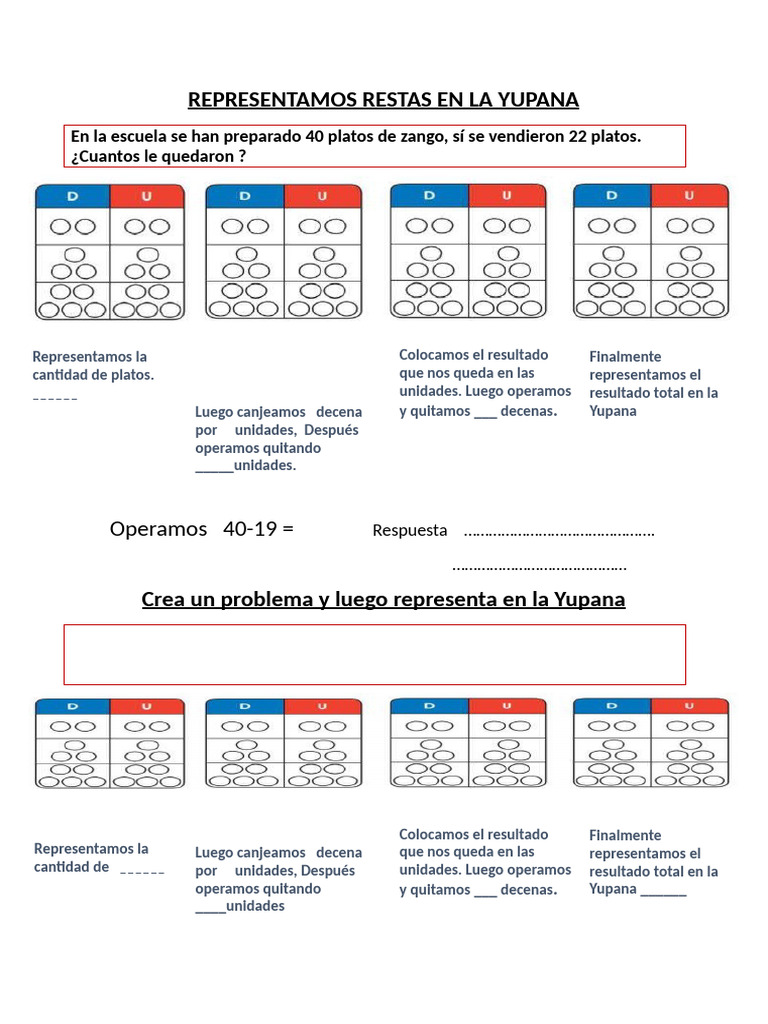 Representamos Restas en La Yupana | PDF