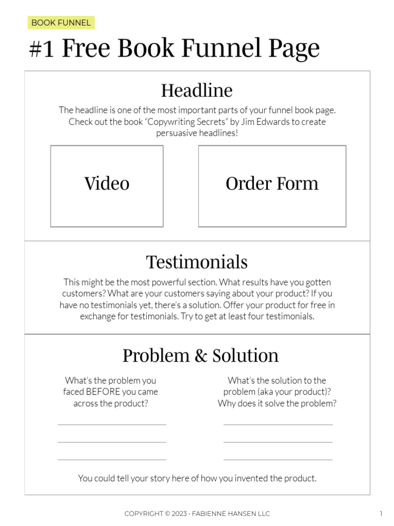 Book Funnel Worksheet | PDF