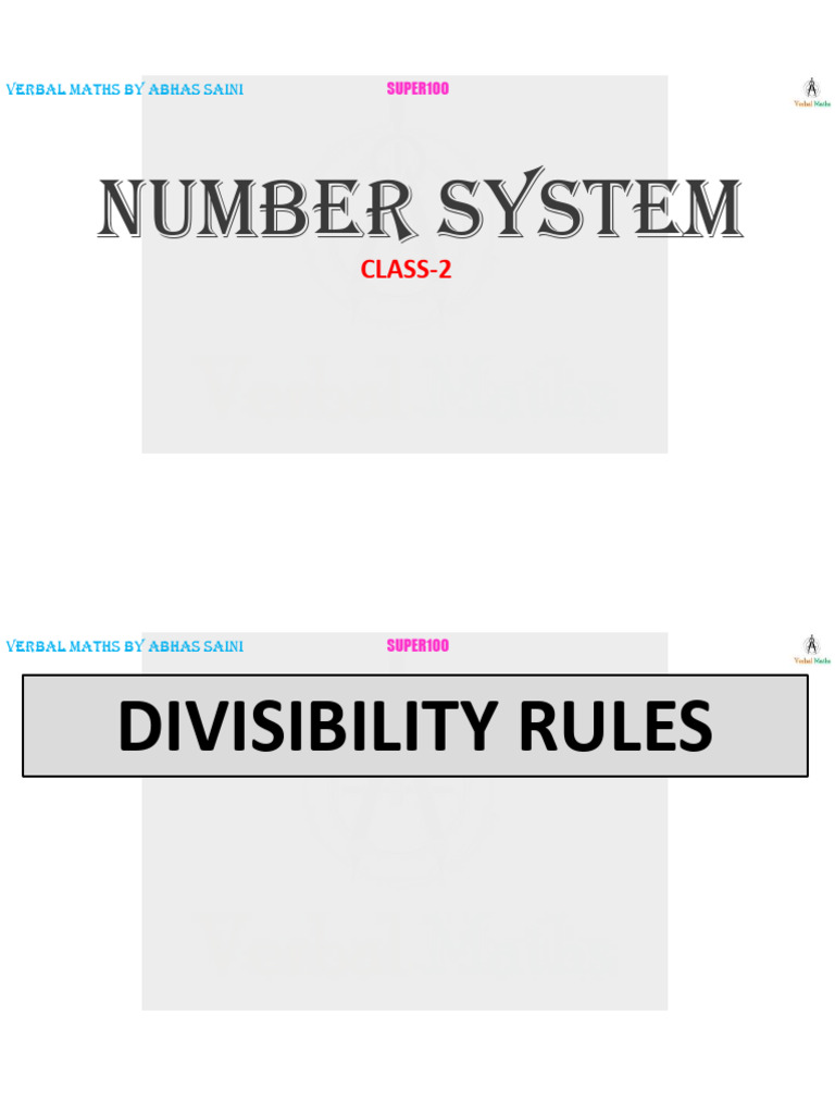 Number System 1 | PDF