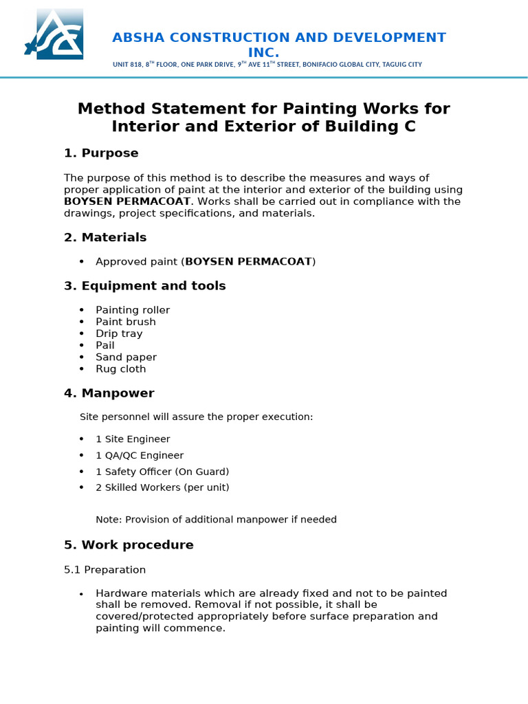 Method-Statement-for-Painting-Works | PDF