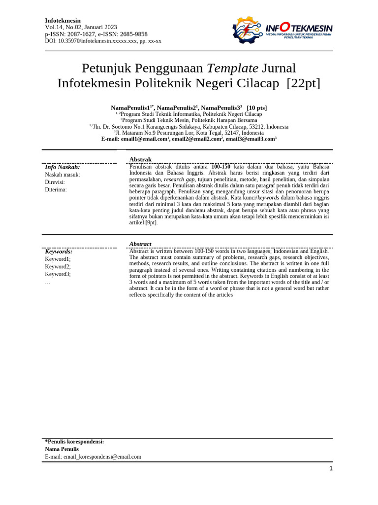 Template - Infotekmesin v2023 | PDF