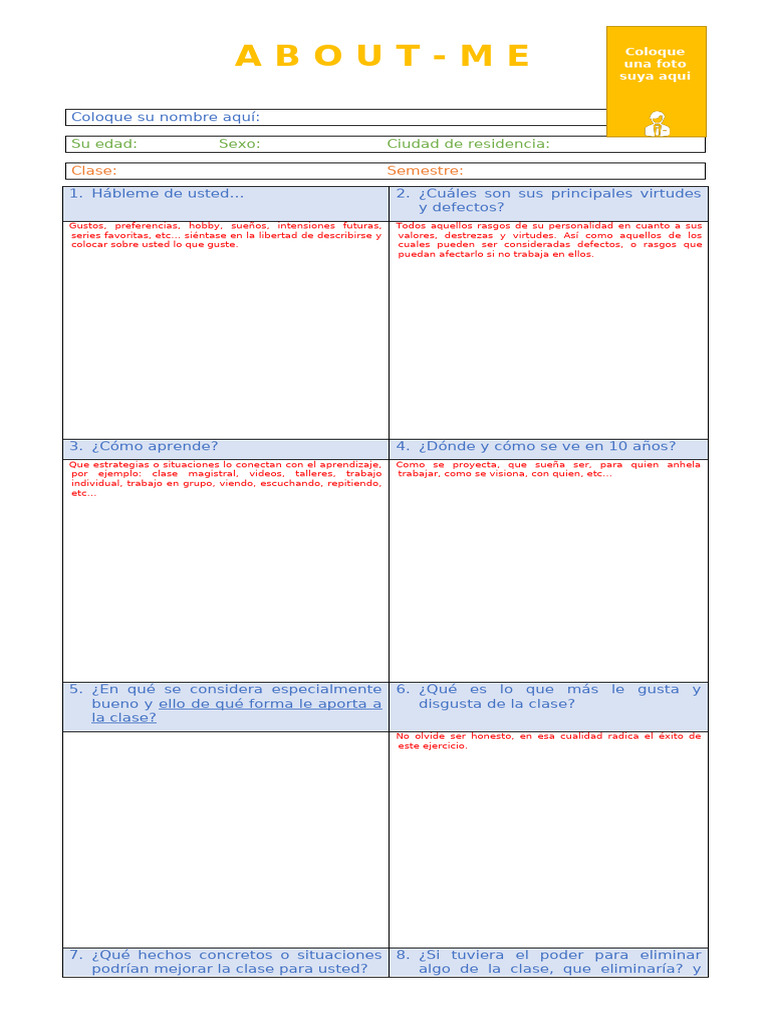 Taller Segundo Corte - About Me | PDF