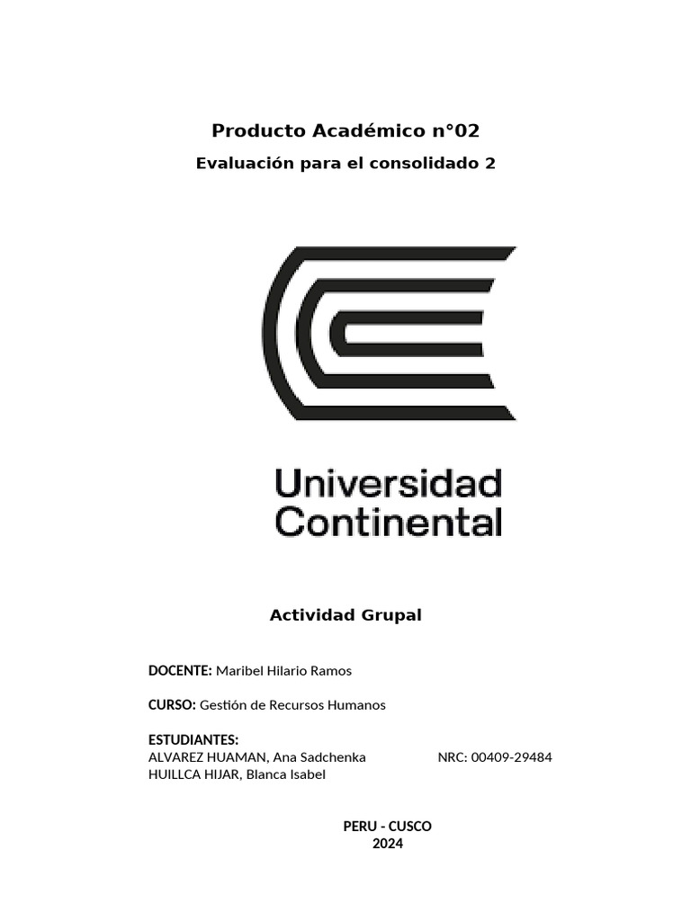 PRODUCTO ACADEMICO 02 | PDF