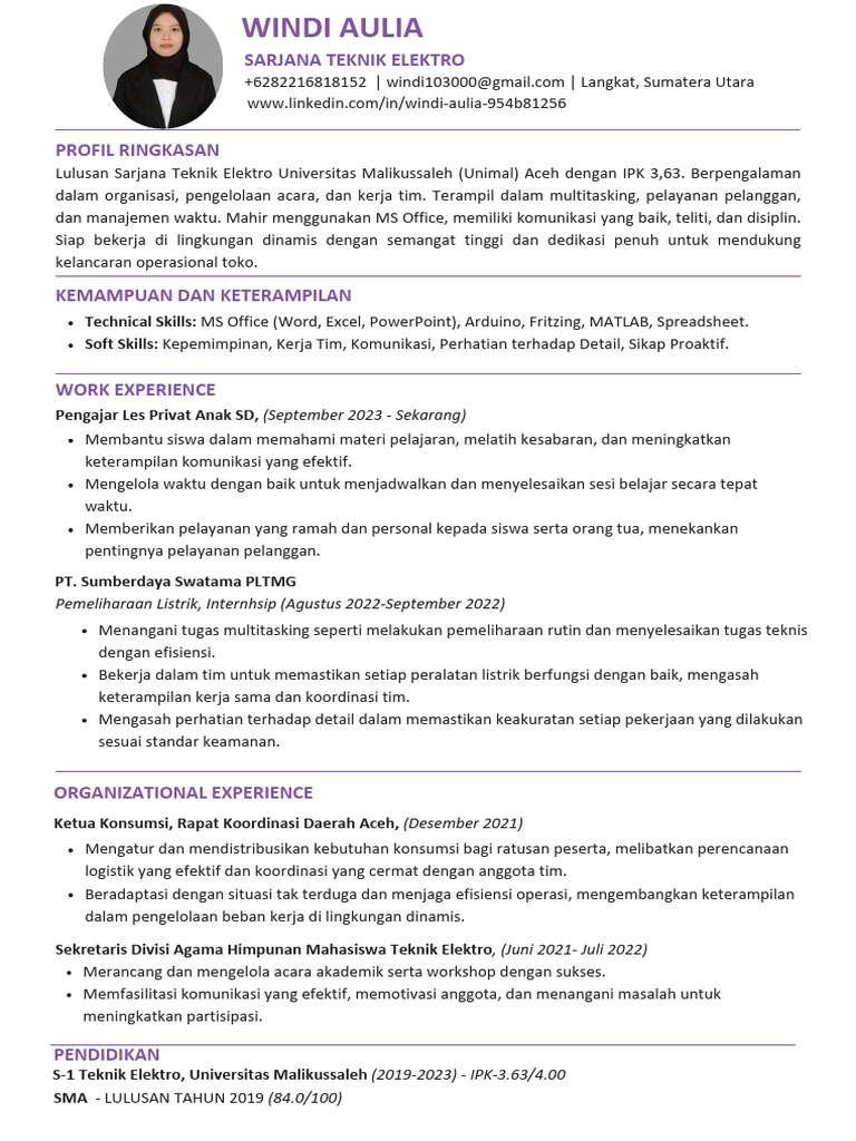 Cv-Windi Aulia-Pt. Indomacro Prismatama | PDF
