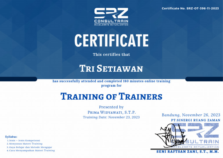 Training of Trainer | PDF