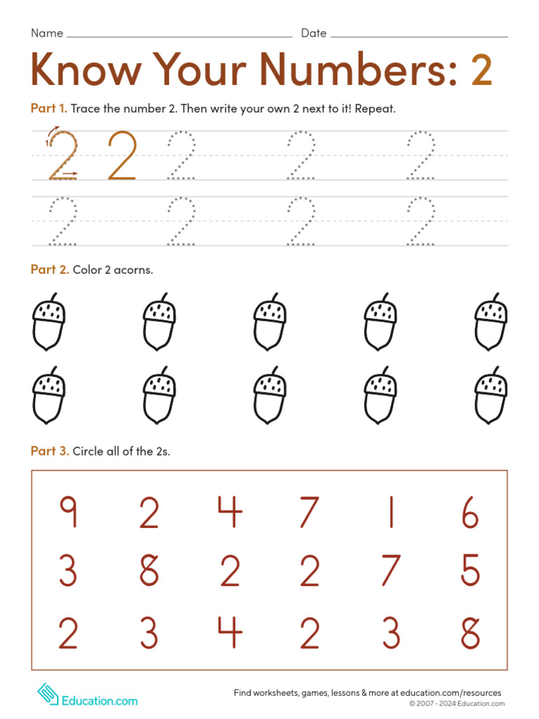 Preschool Number 2 | PDF