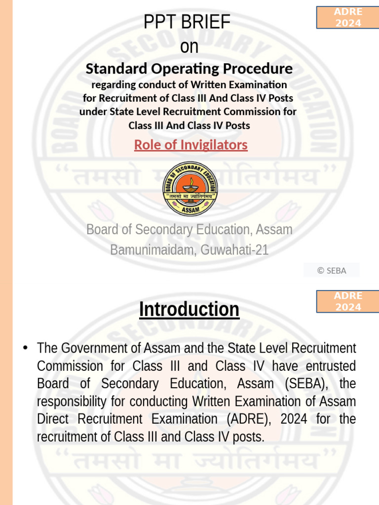 Invigilators - ADRE-2024 Updated On 12-08-2024 | PDF