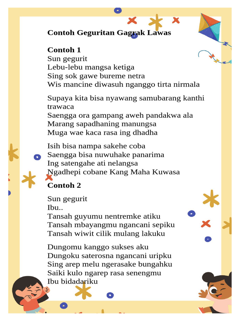 Contoh Geguritan Gagrak Lawas | PDF