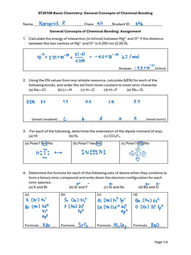 ST30106-Basic-Chemistry-Chemical-Bonding-General-Concepts | PDF