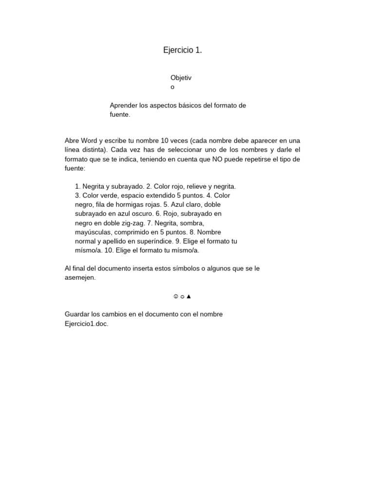 Ejercicios Word | PDF