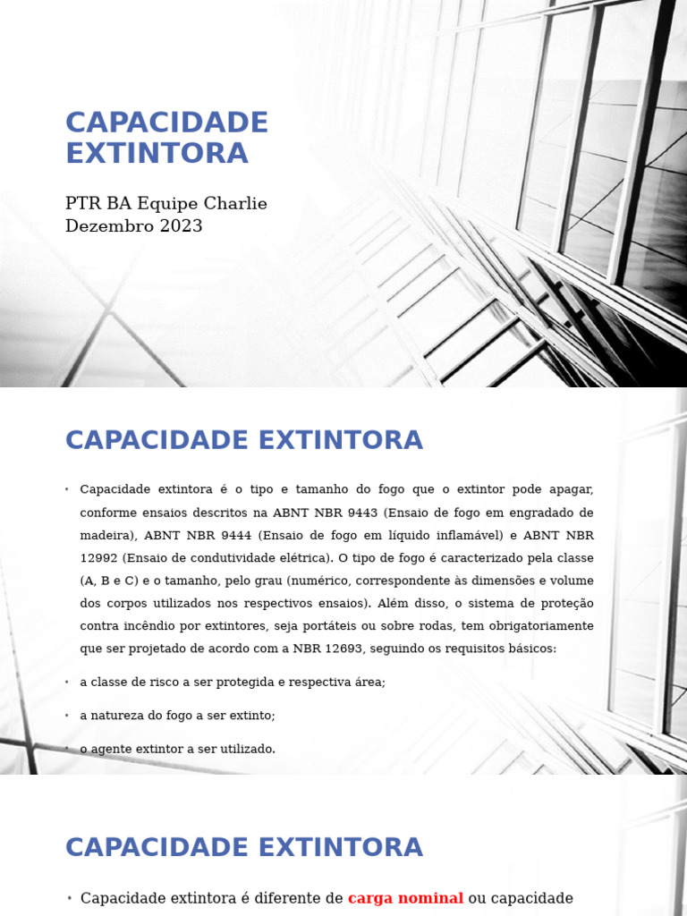 Capacidade Extintora | PDF