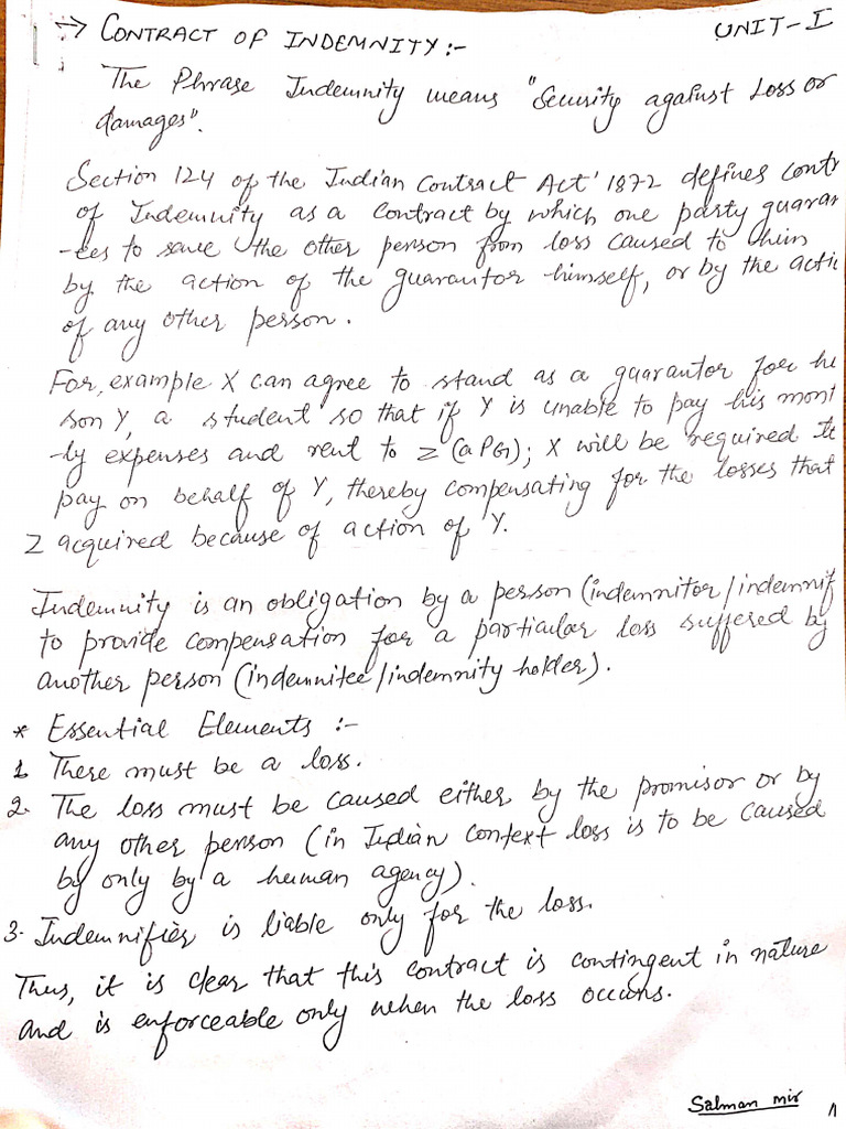 Contract Unit 1 | PDF