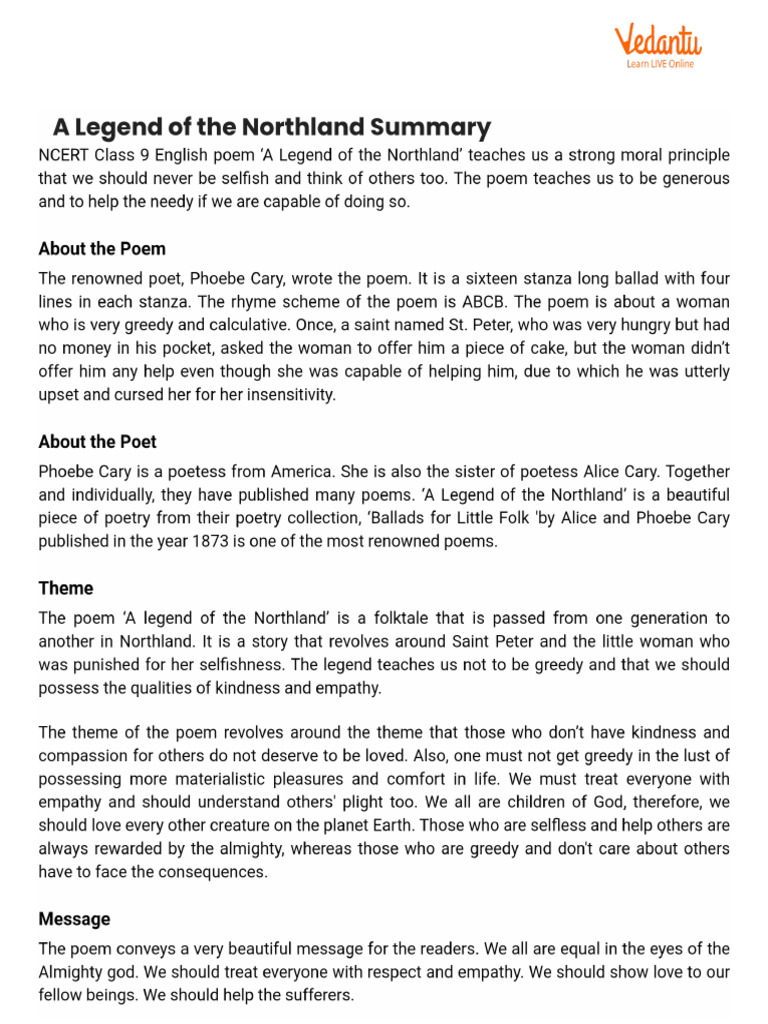 A Legend of The Northland Summary | PDF