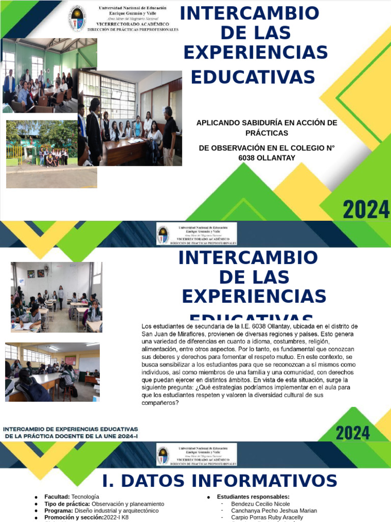 PPT Intercambio de Experiencias EDUCATIVAS 2024-I | PDF