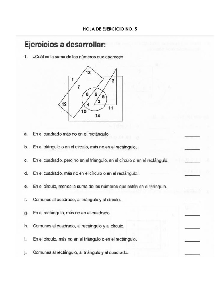 HOJA DE EJERCICIO NO 5 | PDF