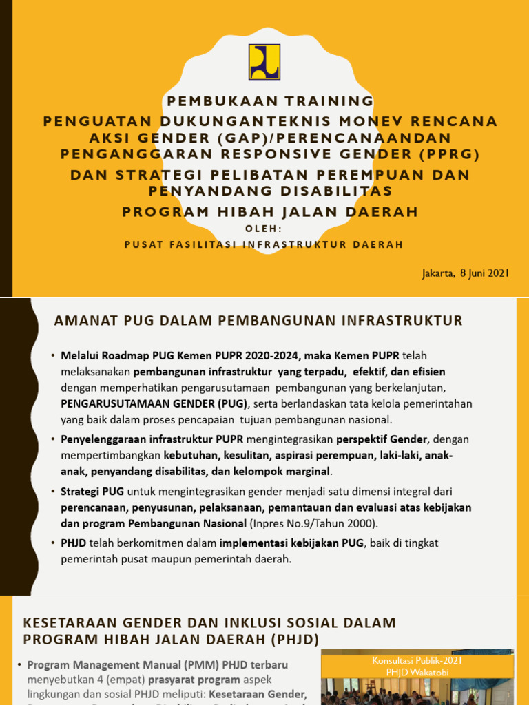 01-Pembukaan Training GESI PHJD-PRIM - Pidato Pak Rio | PDF