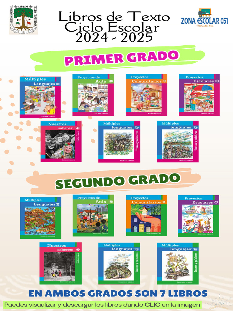 Libros de Texto Ciclo Escolar 2024 - 2025 (Catalogo Descargable) | PDF