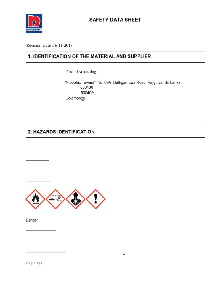 MSDS Coal Tar Nippon | PDF
