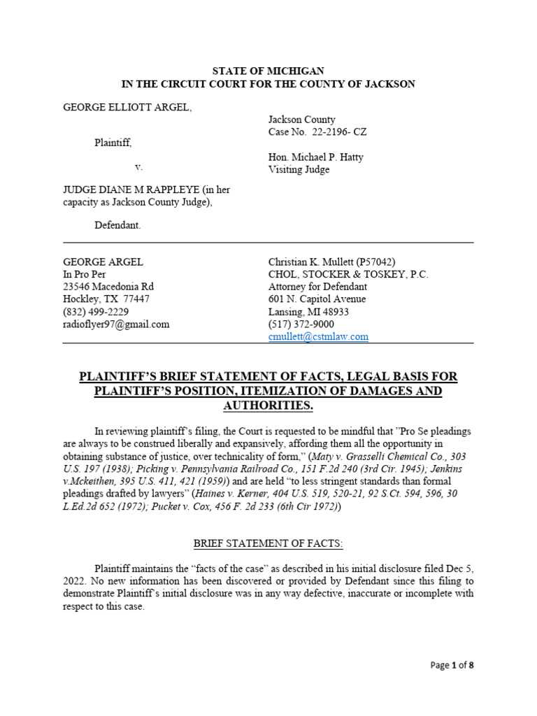 Pre Trial Statement | PDF