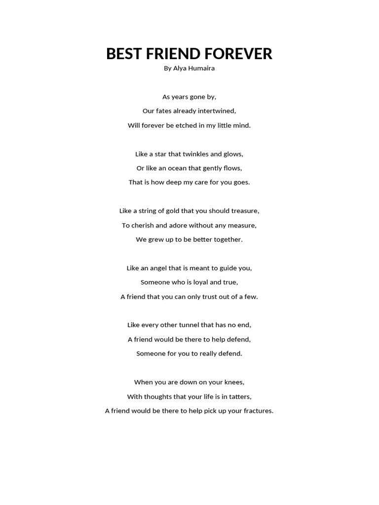 MY BEST FRIEND - Poem (2) | PDF