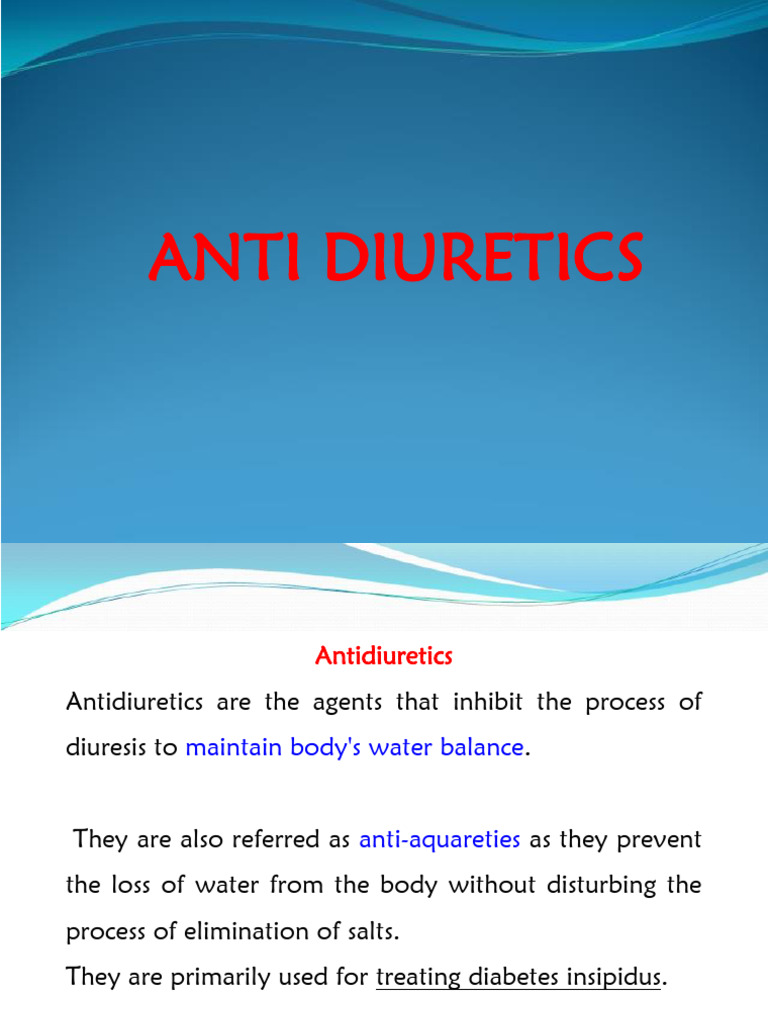 Anti Diuretics | PDF