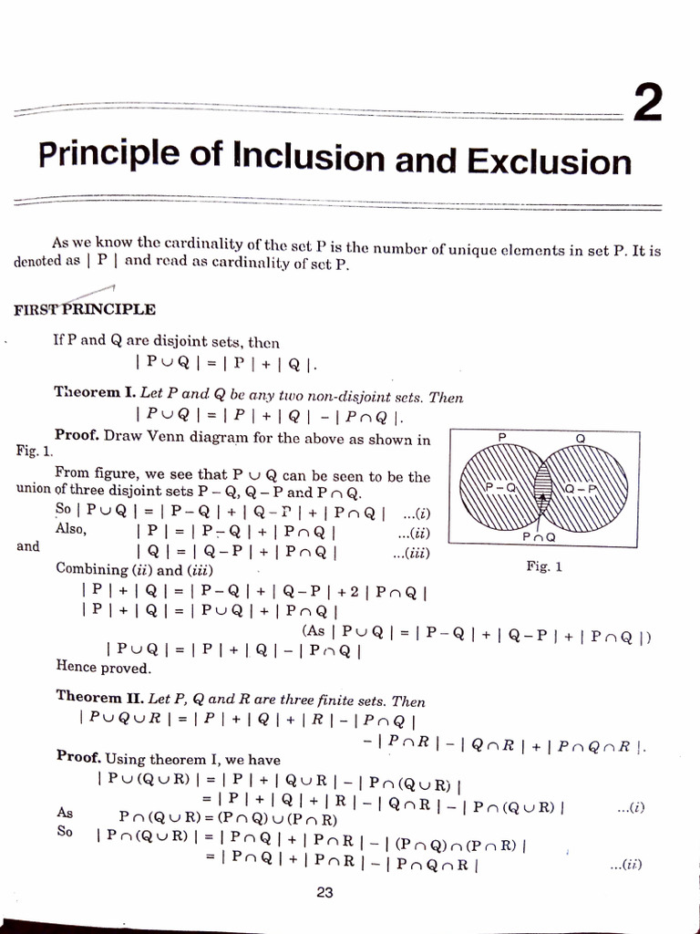 Chapter-2 - Principle of Inclusion | PDF