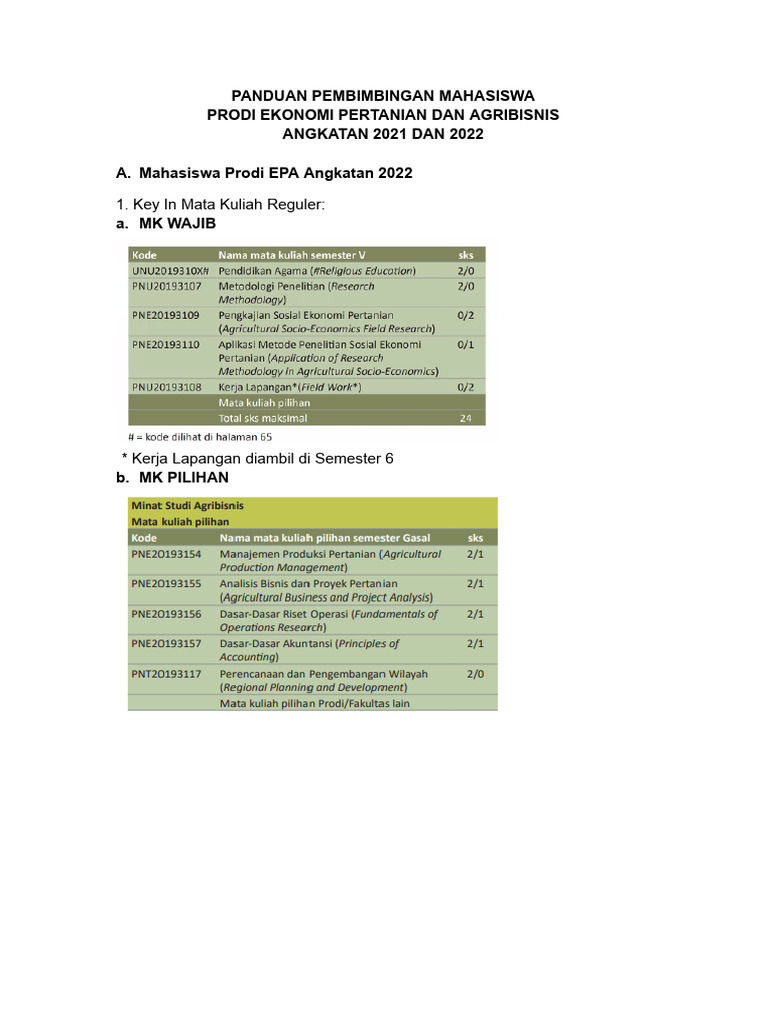 Panduan Krs Mahasiswa 2021 - 2022 Untuk Dosen | PDF