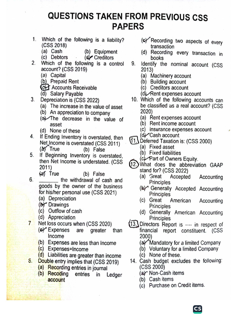 CSS Accounting | PDF