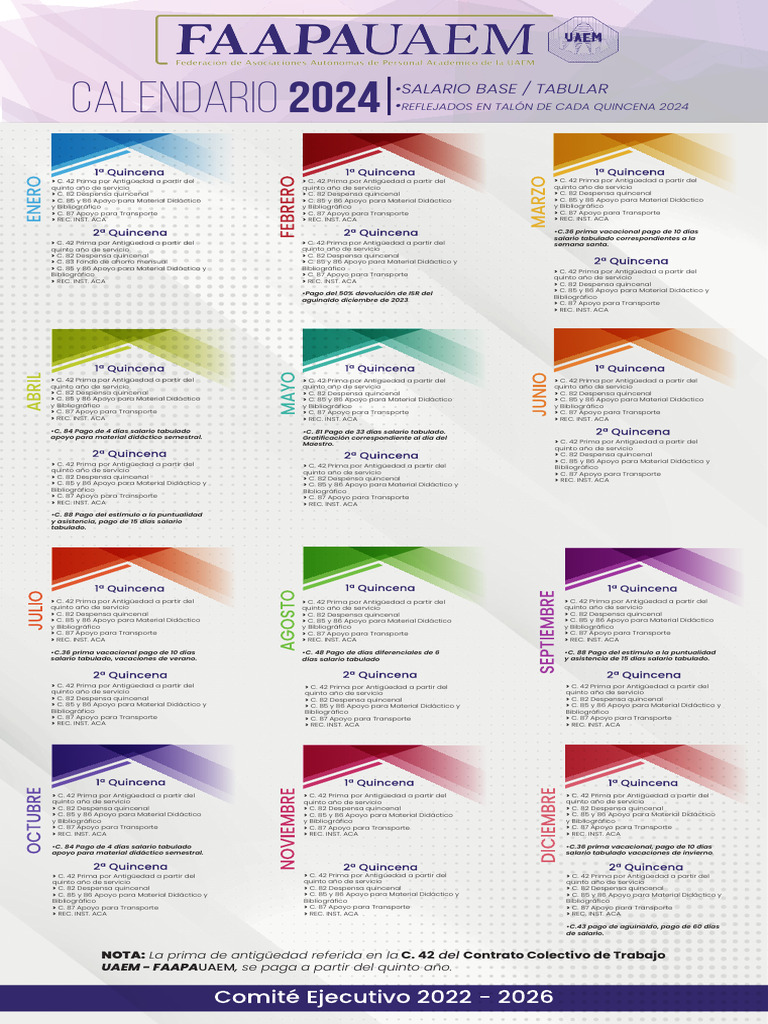 Calendario Pagos 2024 | PDF