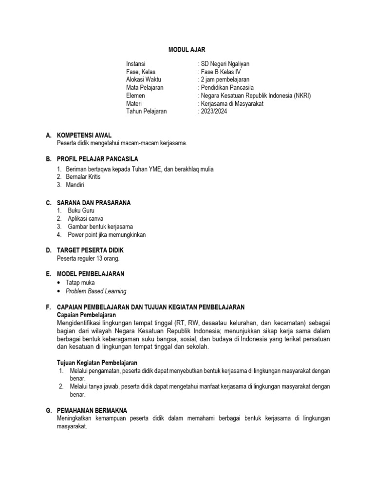 Modul Ajar Lisna Nofia Sari | PDF