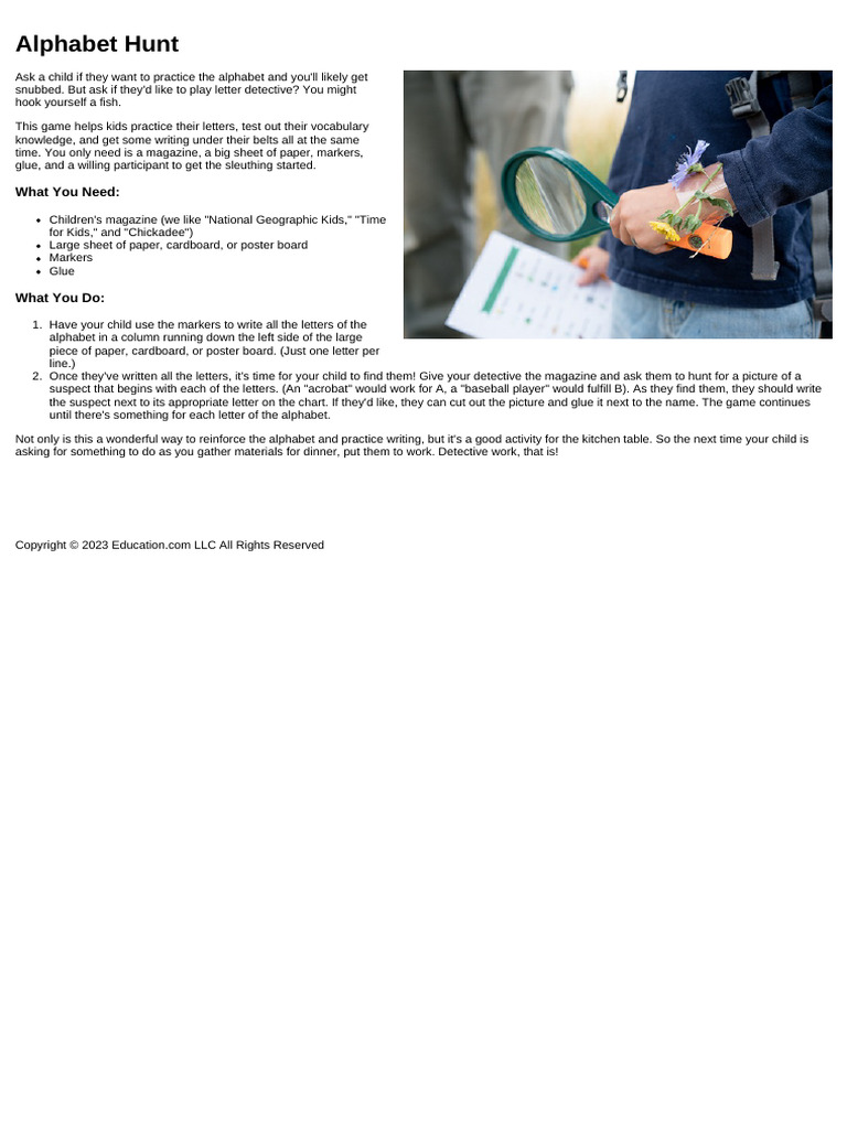 Alphabet Hunt | PDF