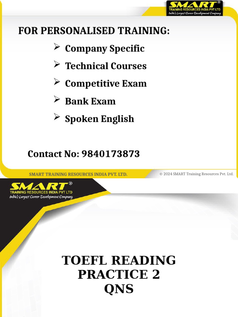 TOEFL Reading Practice 2 Qns | PDF